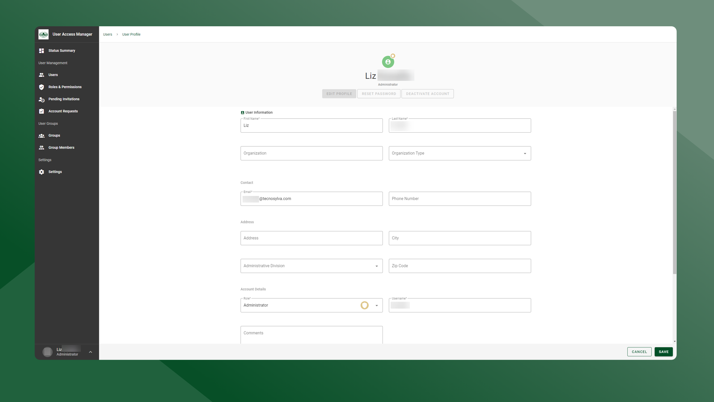 Edit User Information